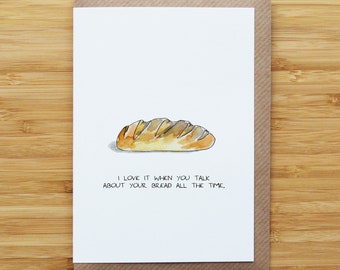 Bread Pun Thank You Card, Thanks A Bunch, Funny Greeting Card, Thankyou ...