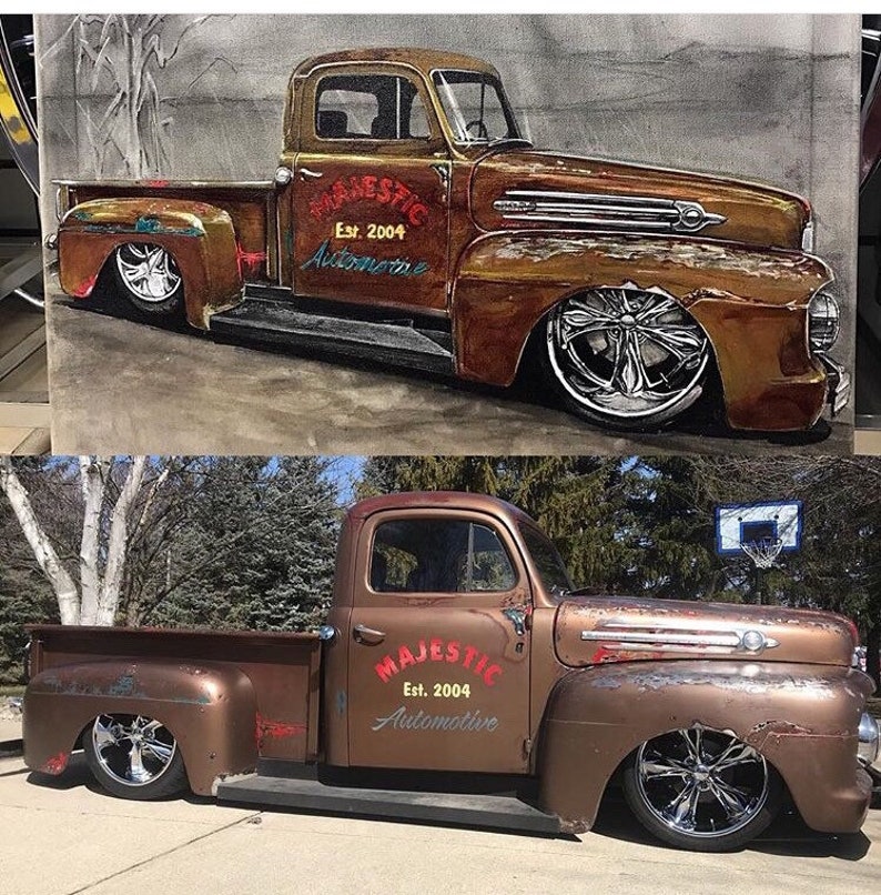 Custom car portrait custom car artwork car portrait | Etsy