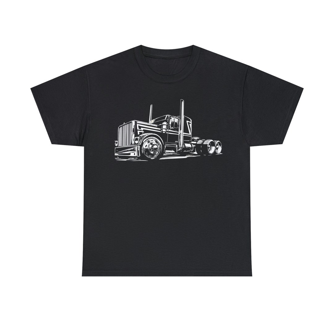 Semi Truck Shirt, Semi Truck Shirt for Men, Hand Drawn Truck Shirt ...