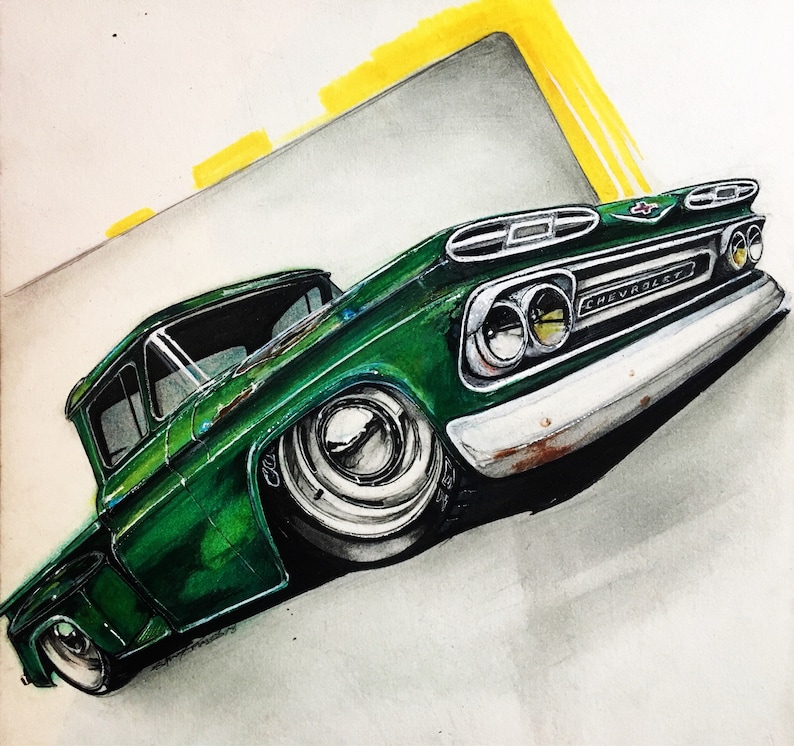 Custom car portrait custom car artwork car portrait | Etsy