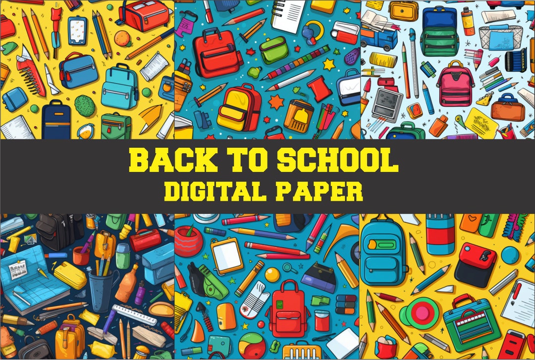 Back to School: Cute Digital Paper for Back to School Instant - Etsy