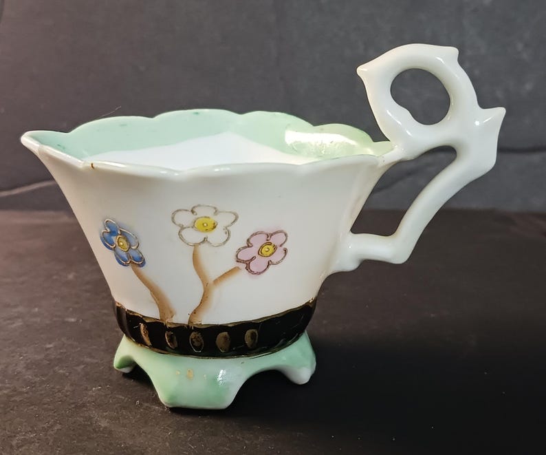 Vintage Chase Hand Painted Square Demitasse Cup and Saucer. Mid-century ...