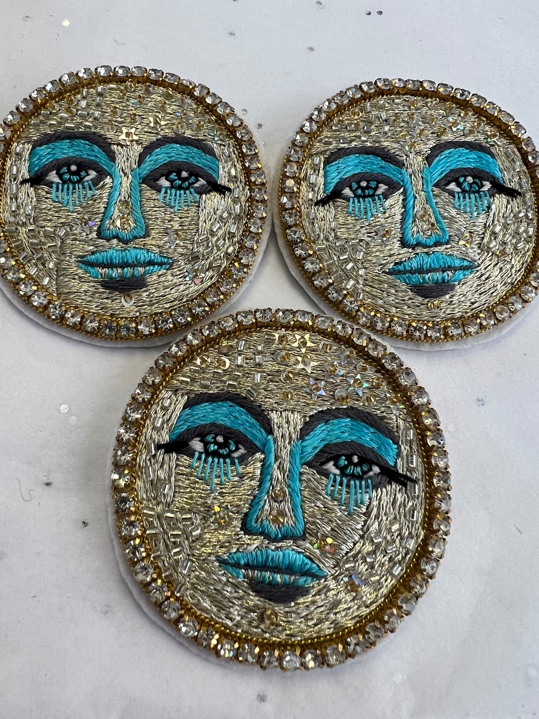 Embroidered Brooch. French Bullion Patch. Embellishment. Bullion Patch ...