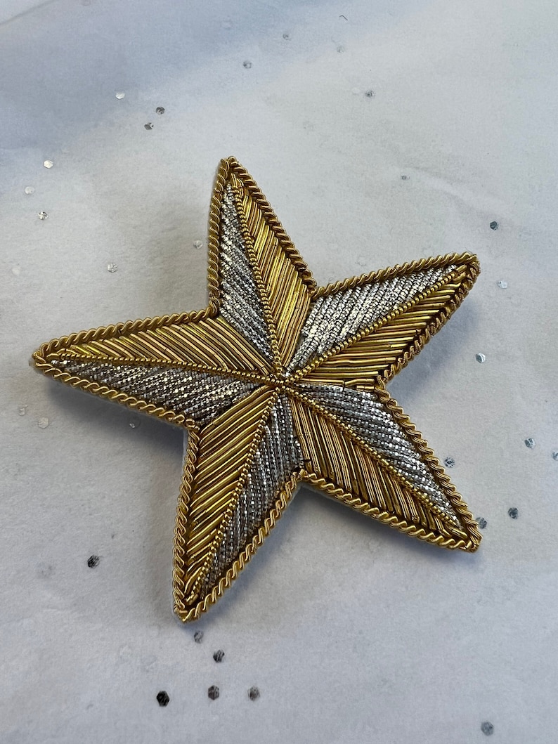 Embroidered Brooch. French Bullion Patch. Embellishment. Bullion Patch ...