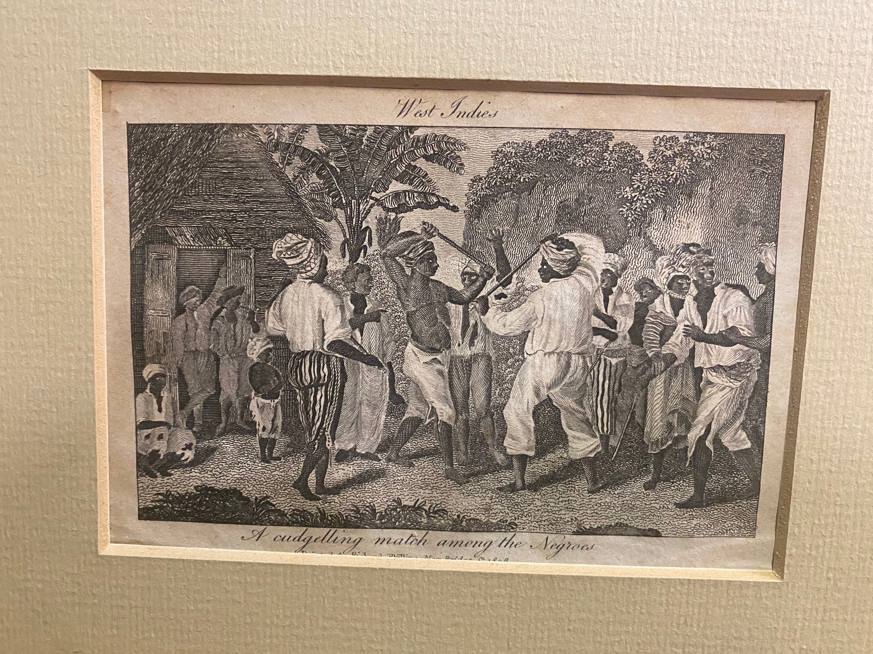 Rare Antique Early African American Engraving of Slavery Folk Art Rare ...
