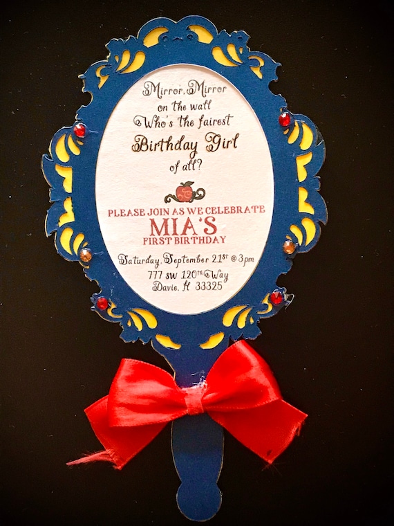 Disney Princess Snow White Mirror Invitation - Etsy
