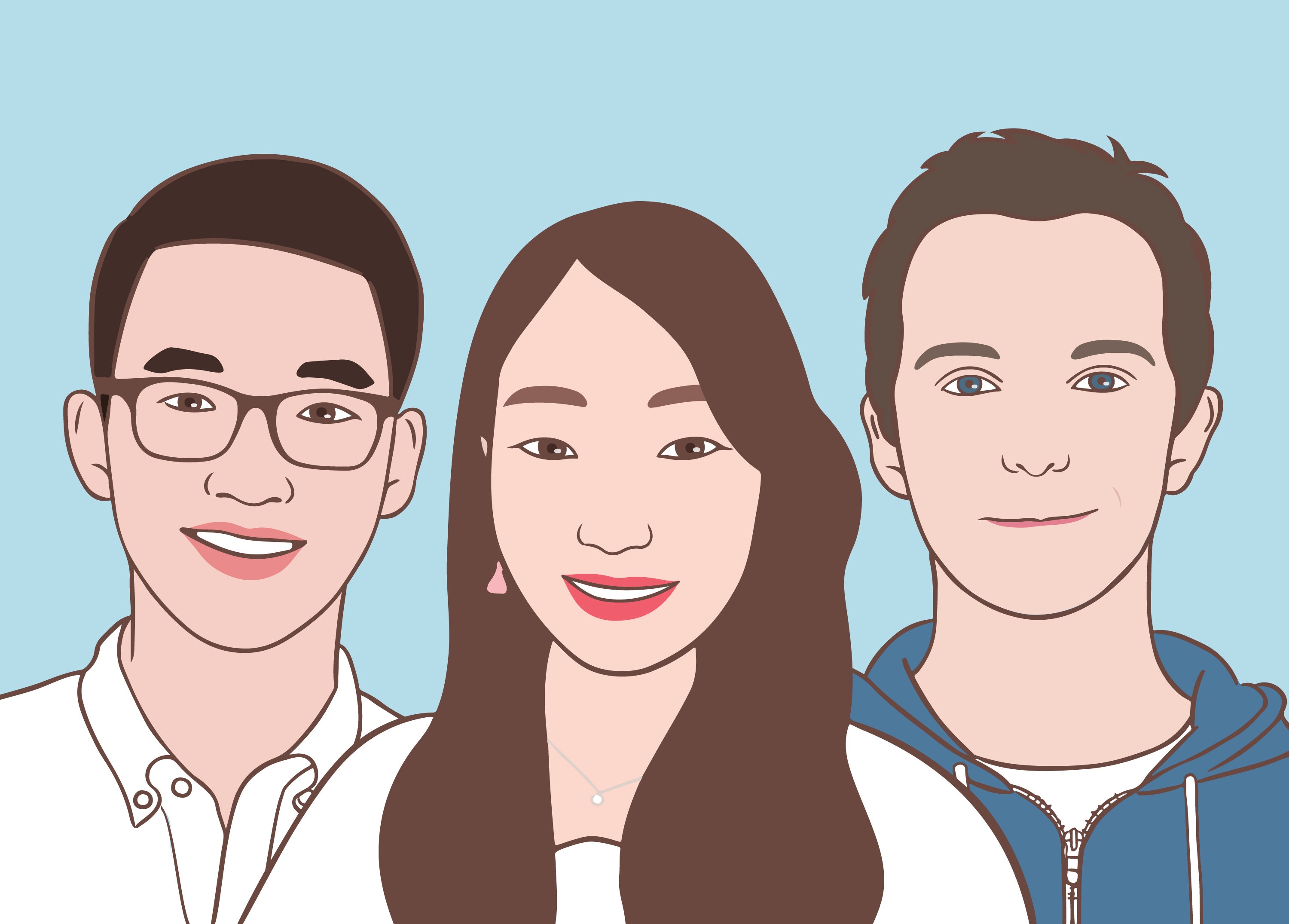 Digital Prints Custom Portrait THREE people Prints Art & Collectibles ...