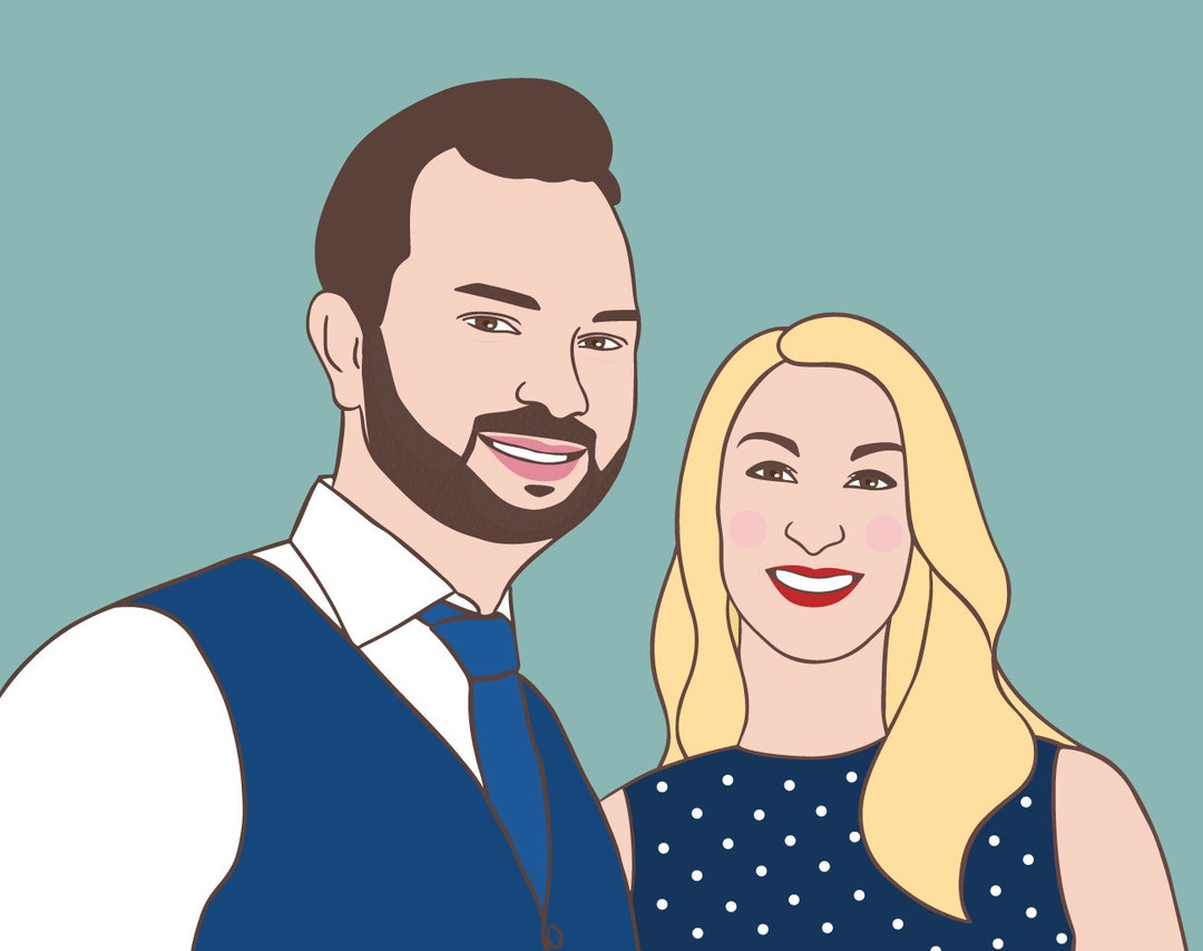 Custom Couple Pop Art Portrait From Photo. Personalized Two People ...