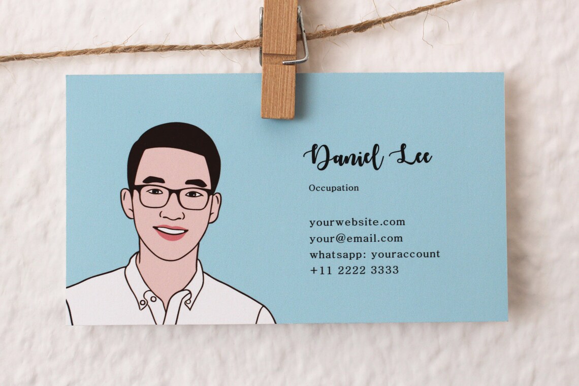 Custom Portrait Business Card - Etsy