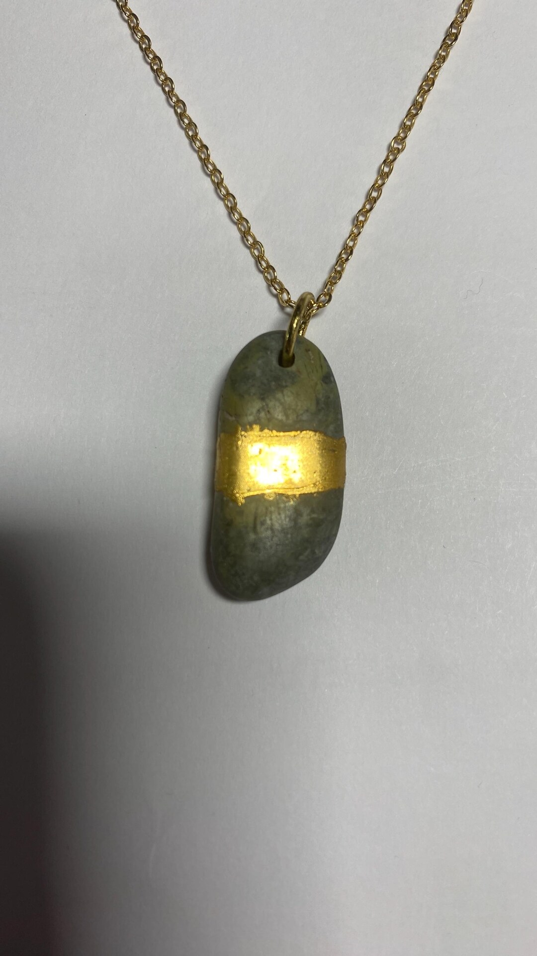 Handmade Pure Gold Electroplated Tumble Polished Stone Pendant ...