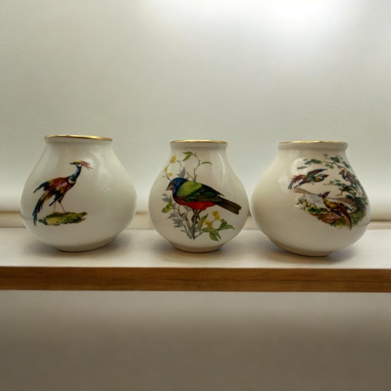 Vintage Crown Devon Bird-themed Flower Pots English Fine Bone China - Etsy