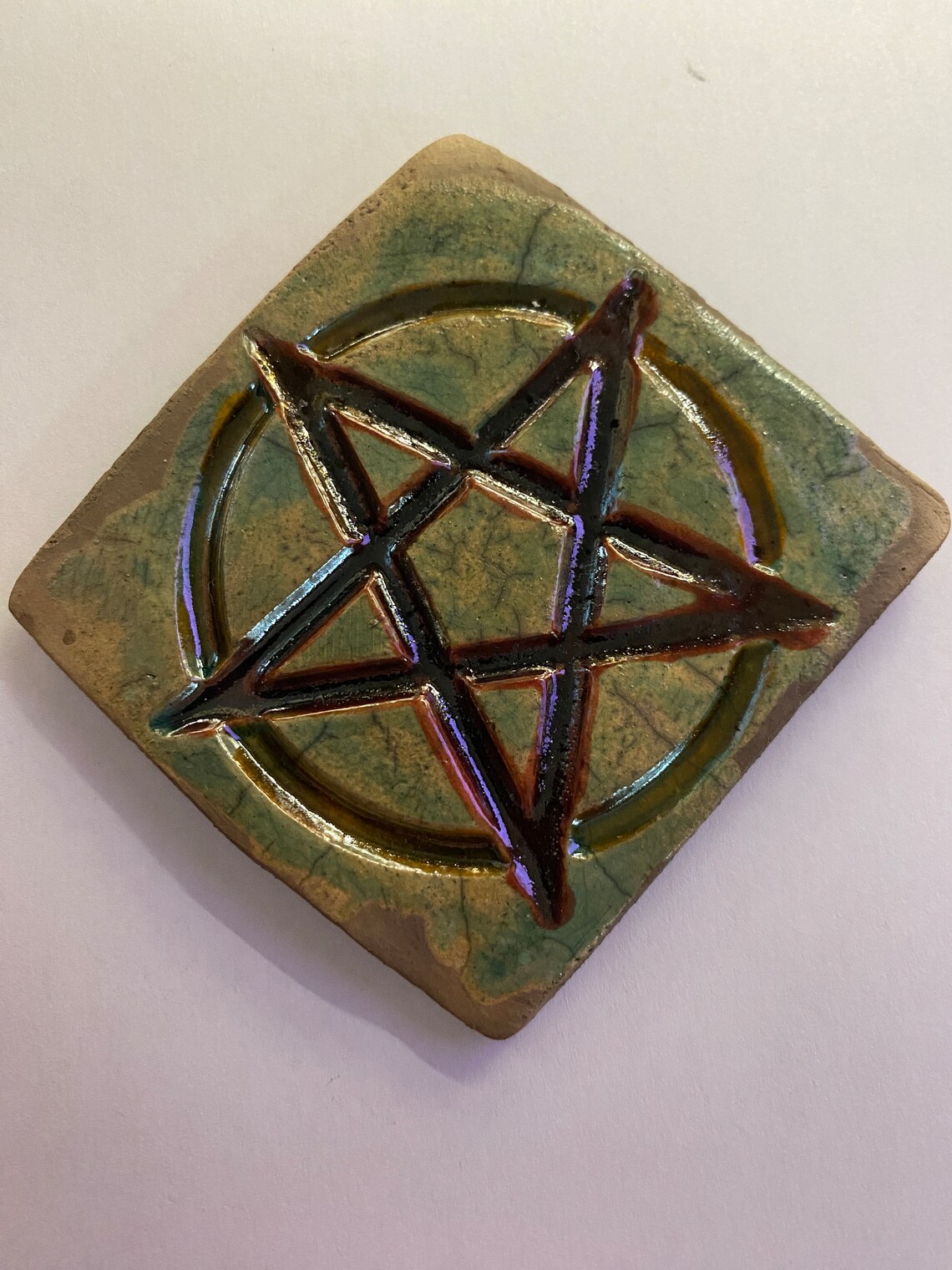 Pentagram Witch Symbol Ceramic Wall Decor - Etsy