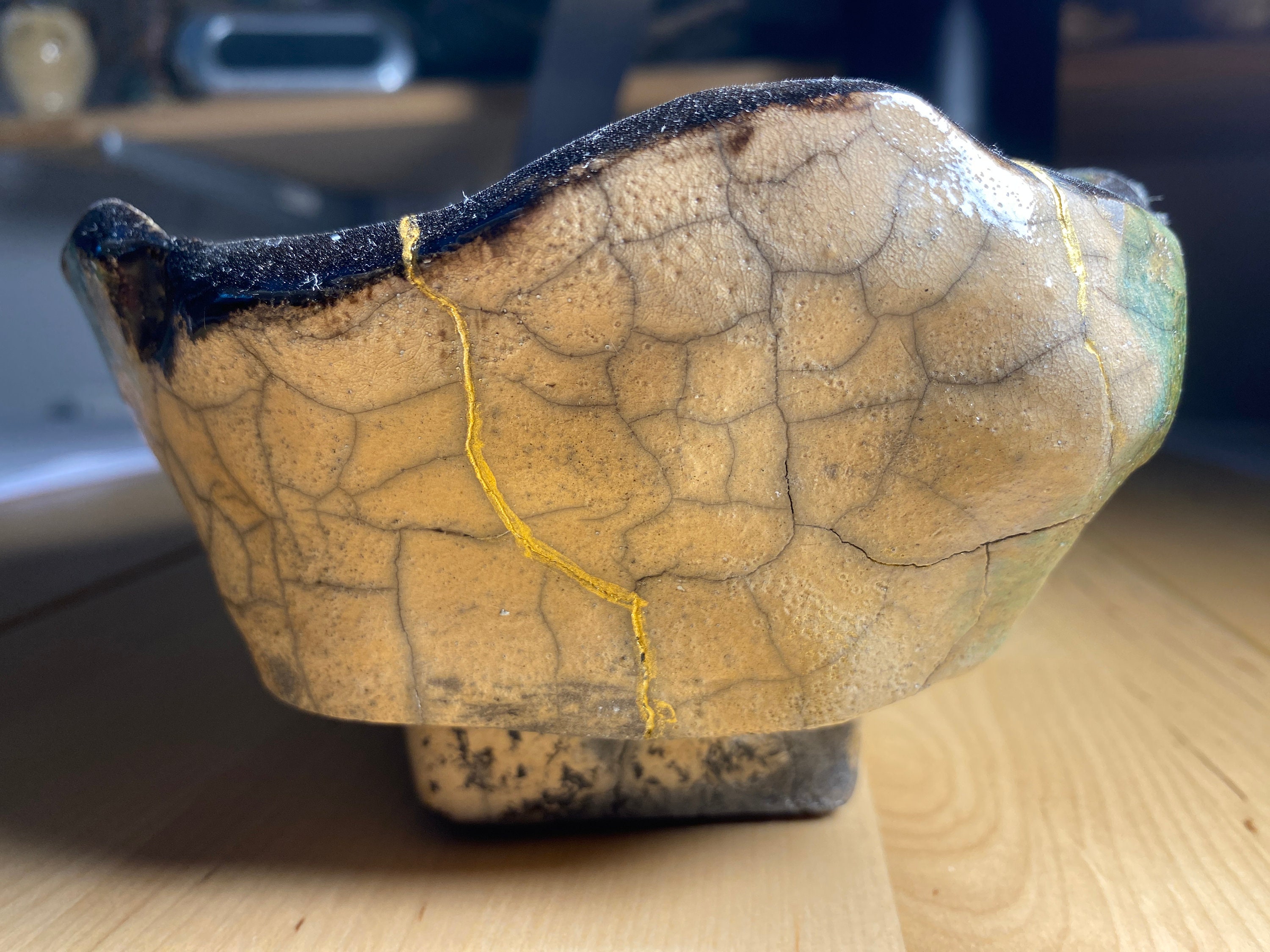 Japanese Raku, Kintsugi Bonsai Planter - Etsy