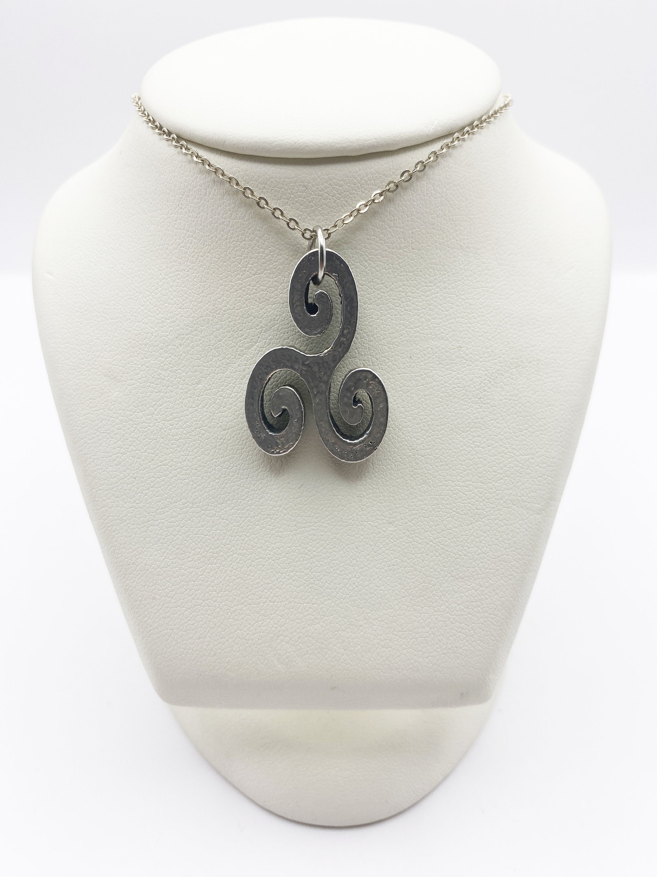 Celtic Triple Spiral, Triskele, Triskelion Pendant, Fine Silver Electro ...