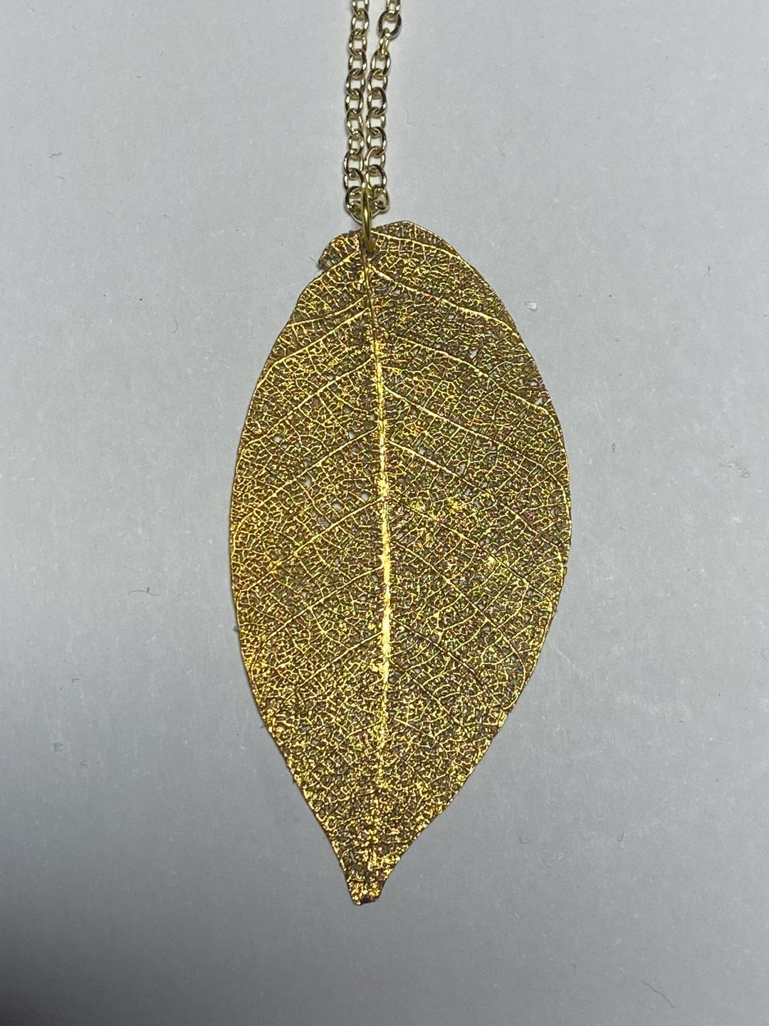 Real Leaf Pendant | Pure Gold 24k Electroforming | Skeleton Leaf ...