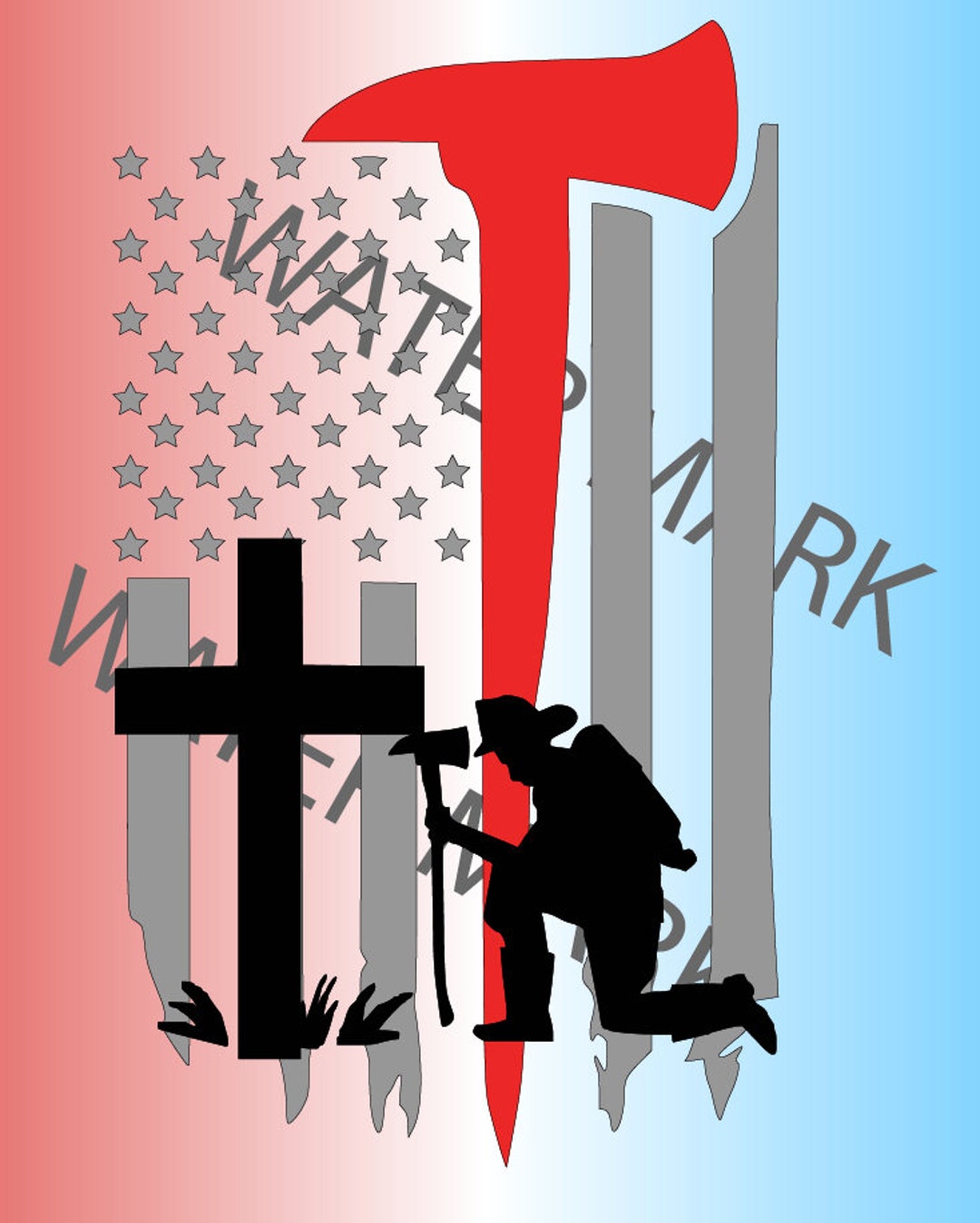 Fallen Fire Fighter Flag American Hero Remember Svg Png File ...