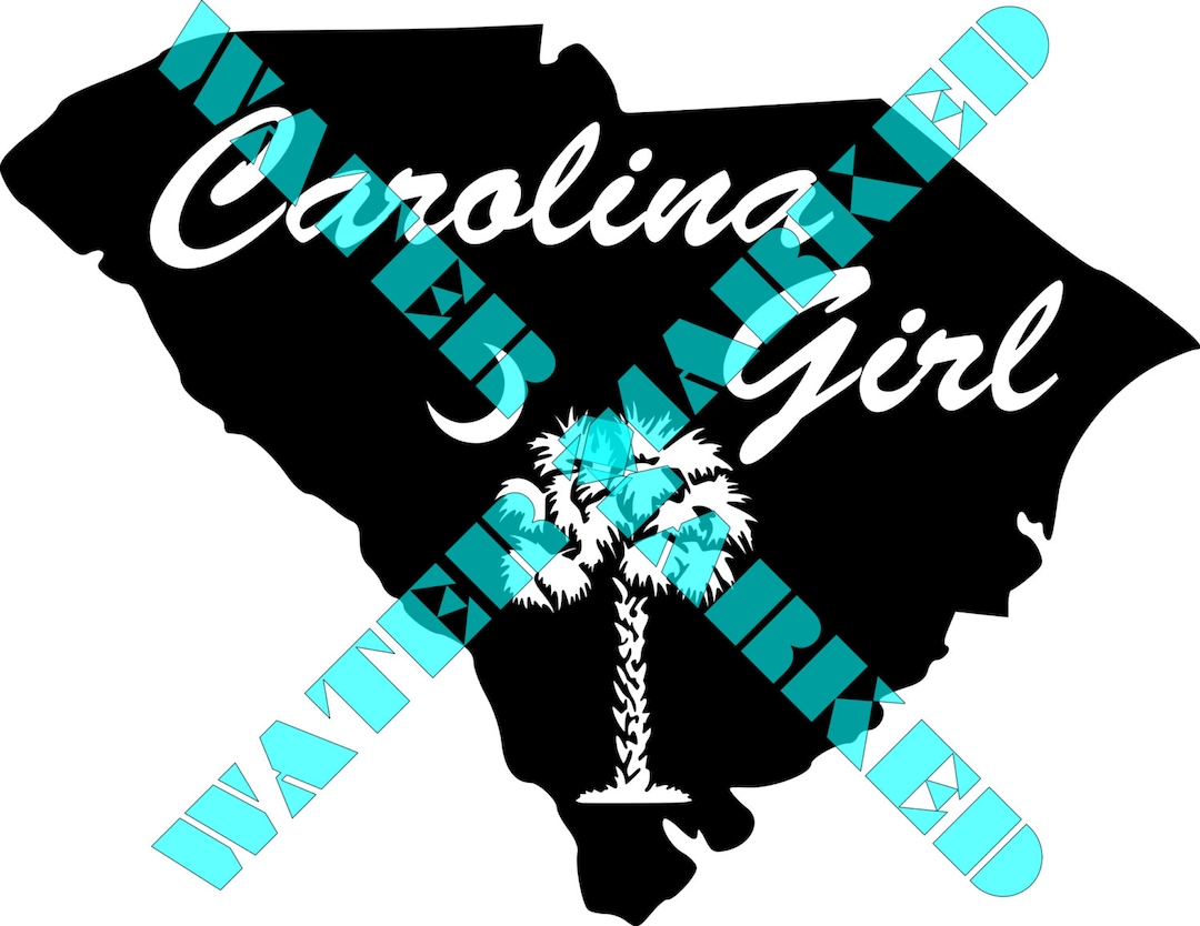 Carolina Girl With Tree and Moon SVG. PNG. JPG. - Etsy