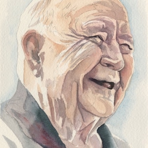 Memorial Portrait | Custom Watercolor Portrait, Hand Painted From Photo ...