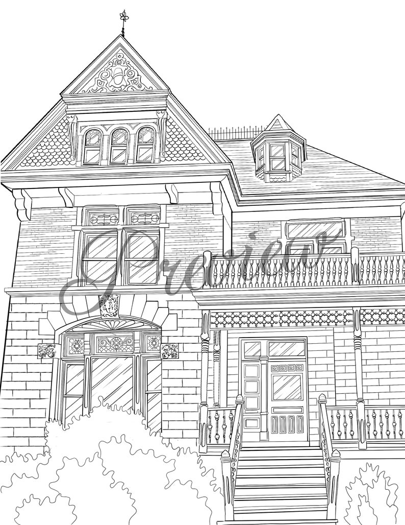 Adult Coloring Pages | Victorian House Coloring Pages | Classic ...