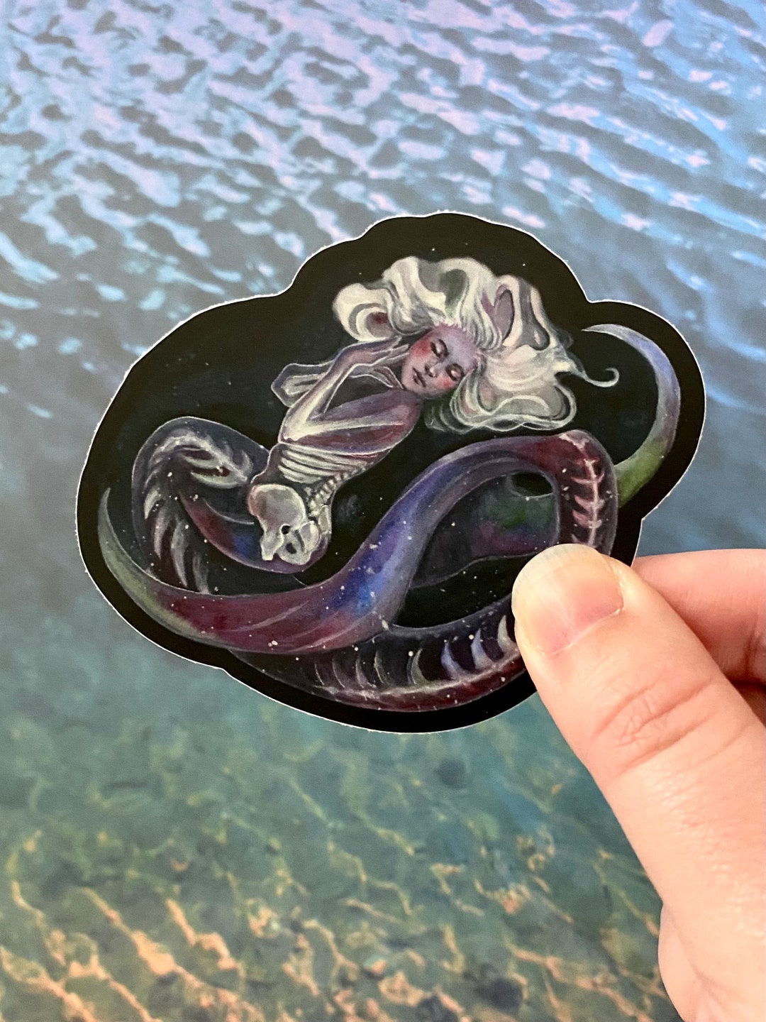 Mermaid Art Sticker Watercolor Painting| Mermaid Art | Mermaid ...