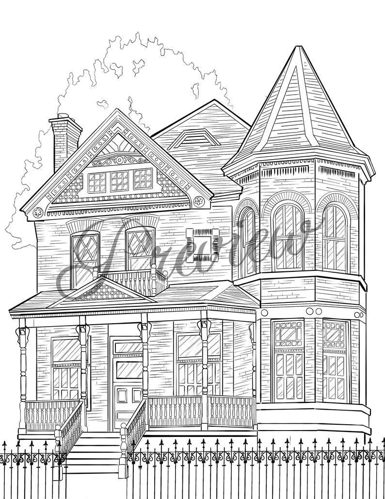 Adult Coloring Pages | Victorian House Coloring Pages | Classic ...