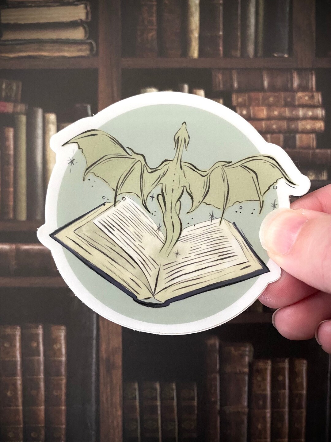 Book Dragon Sticker | Bookish Sticker | Fantasy Book Lover | Waterproof ...
