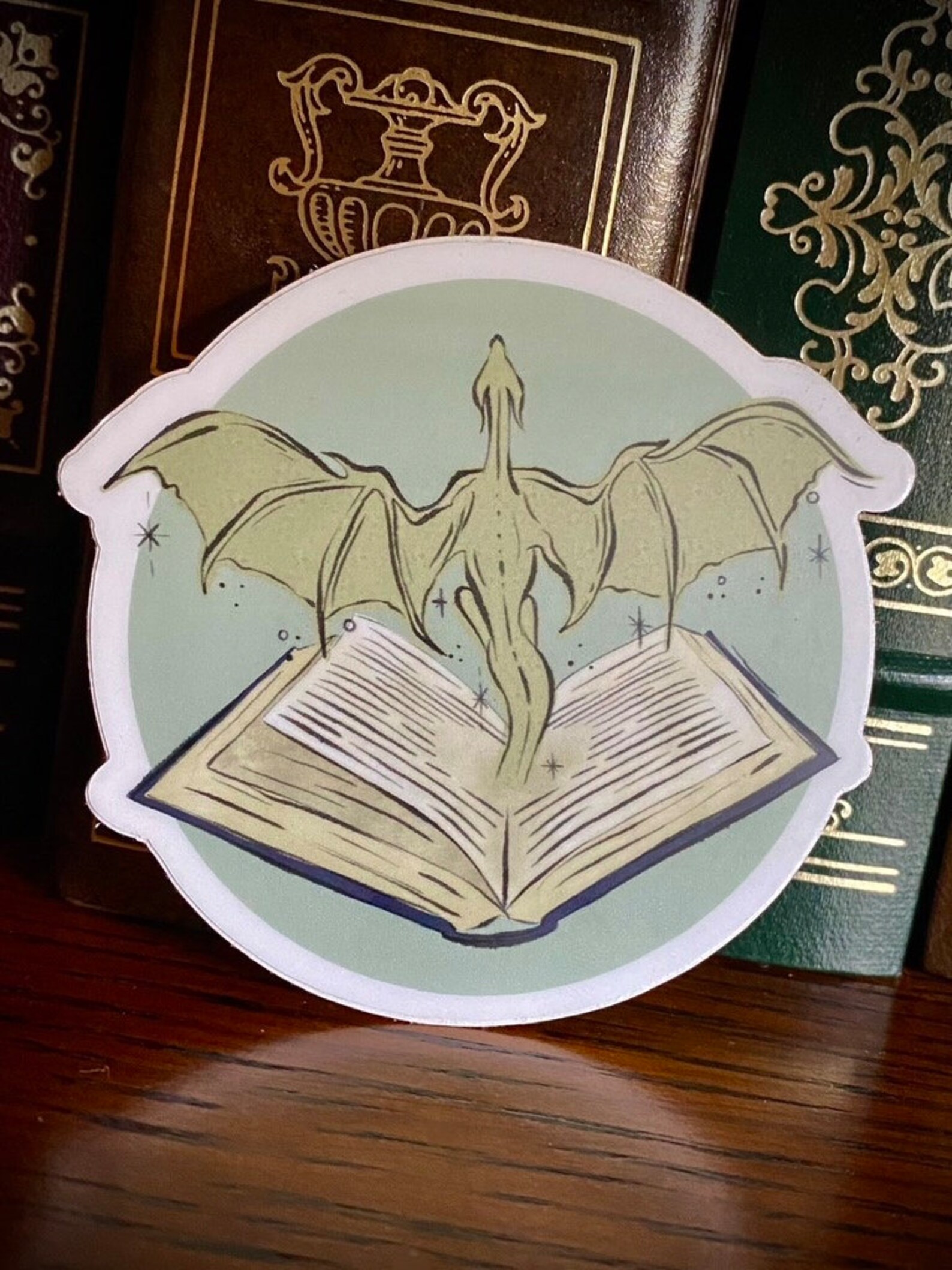 Book Dragon Sticker Bookish Sticker Fantasy Book Lover - Etsy