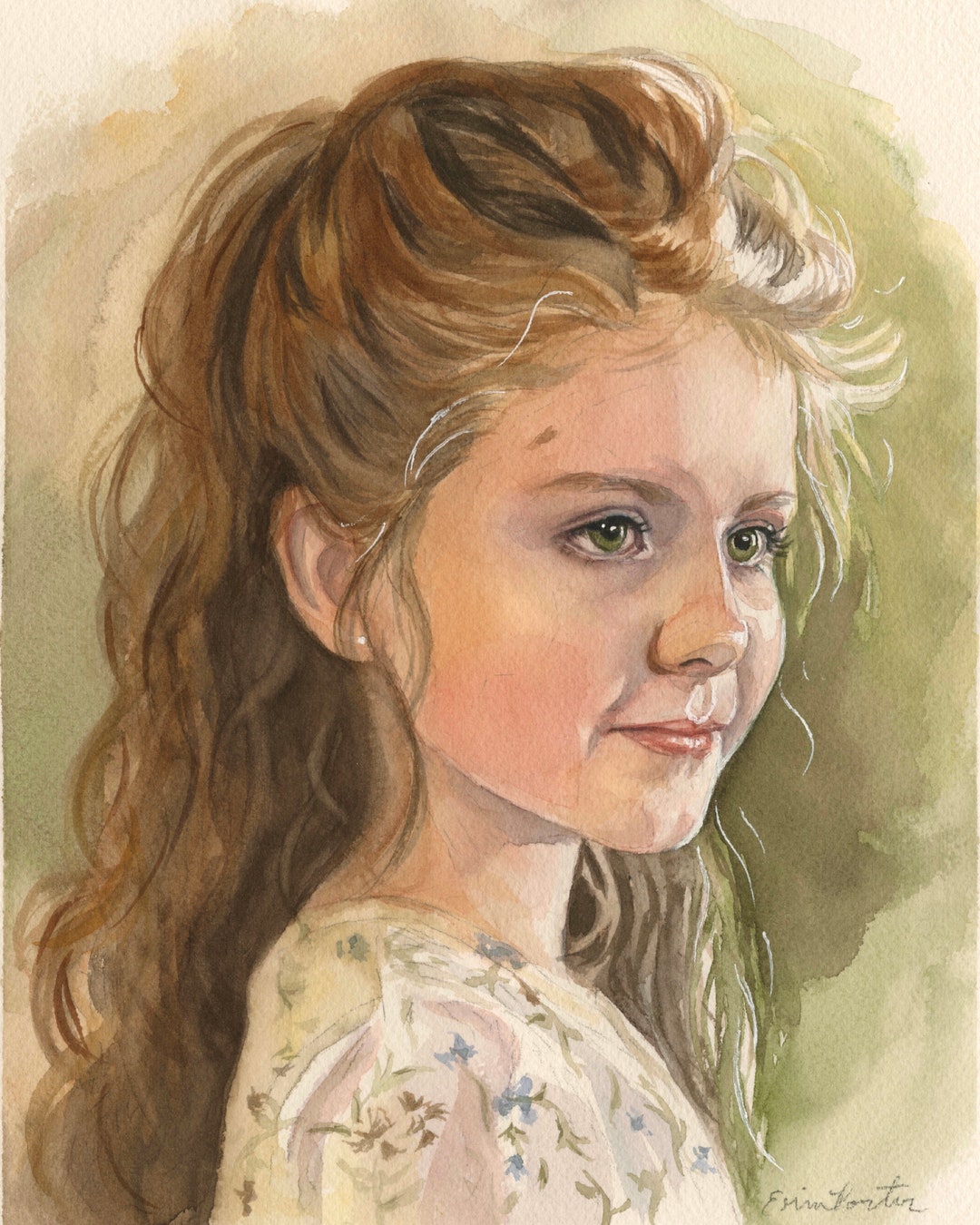 Custom Watercolor Portrait, Hand Painted From Photo | Gift Idea ...