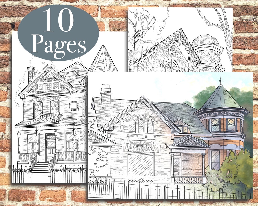 Adult Coloring Pages | Victorian House Coloring Pages | Classic ...