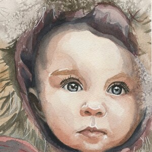 Custom Watercolor Child Portrait Hand Painted From Photo - Etsy