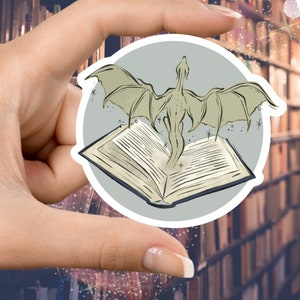Book Dragon Sticker | Bookish Sticker | Fantasy Book Lover | Waterproof ...