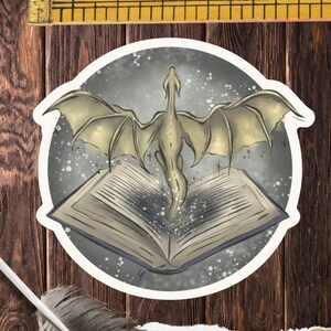 Book Dragon Sticker Bookish Sticker Fantasy Book Lover Waterproof Vinyl ...
