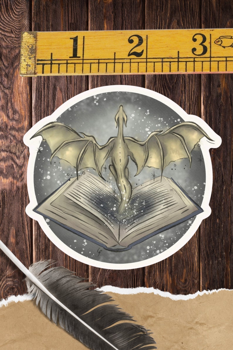 Book Dragon Sticker | Bookish Sticker | Fantasy Book Lover | Waterproof ...