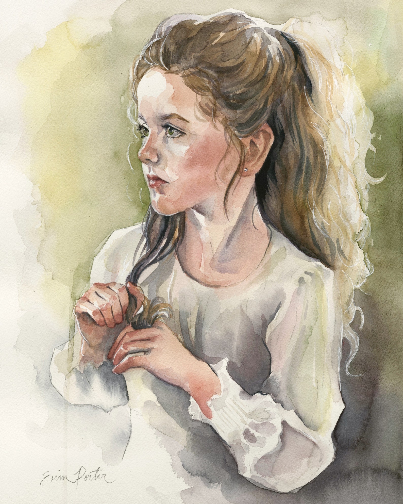 Custom Watercolor Child Portrait Hand Painted From Photo - Etsy
