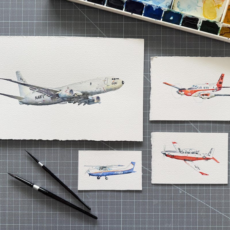 Airplane Painting - Etsy