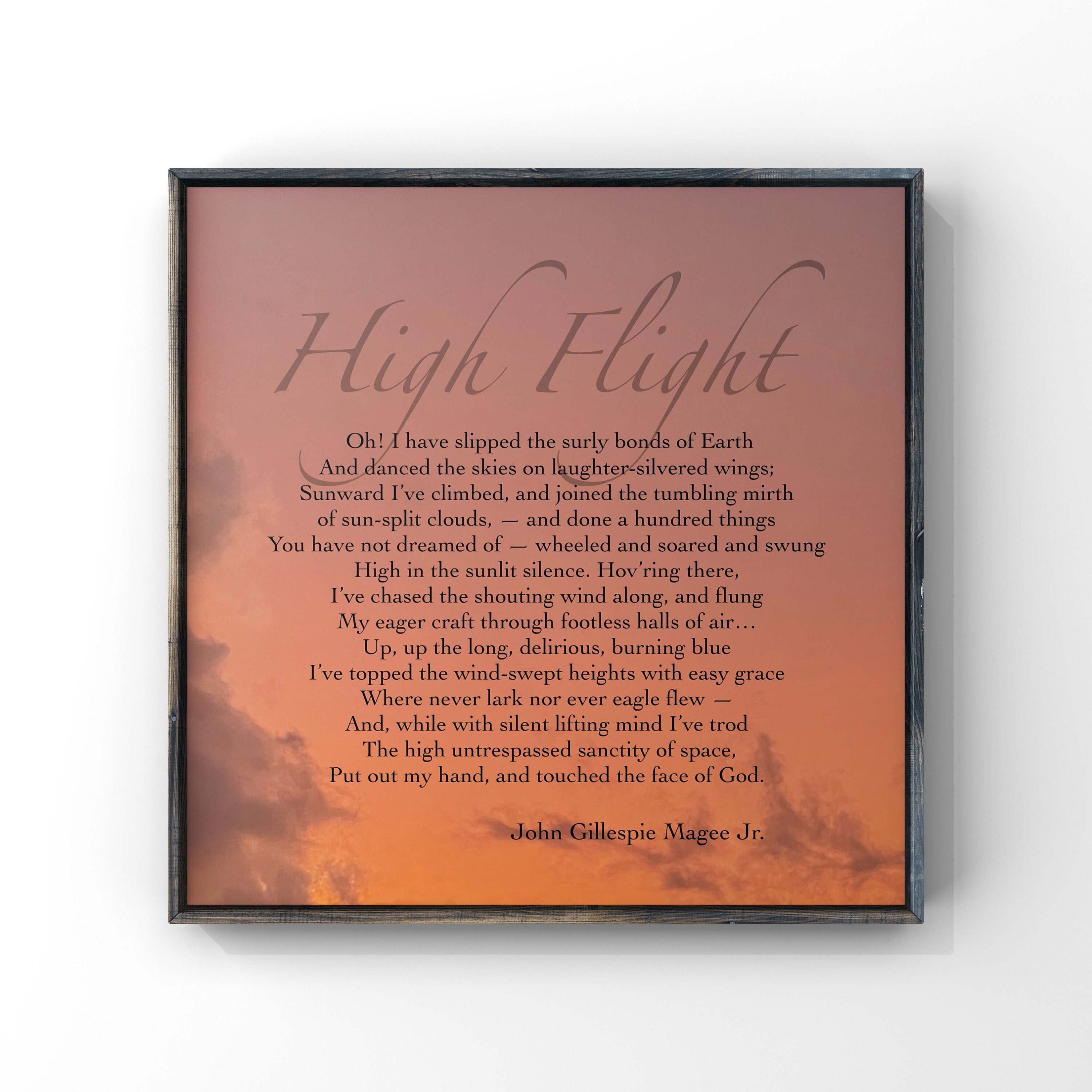 High Flight Canvas, Aviation Words, Pilot Wall Art, Flying Enthusiast ...