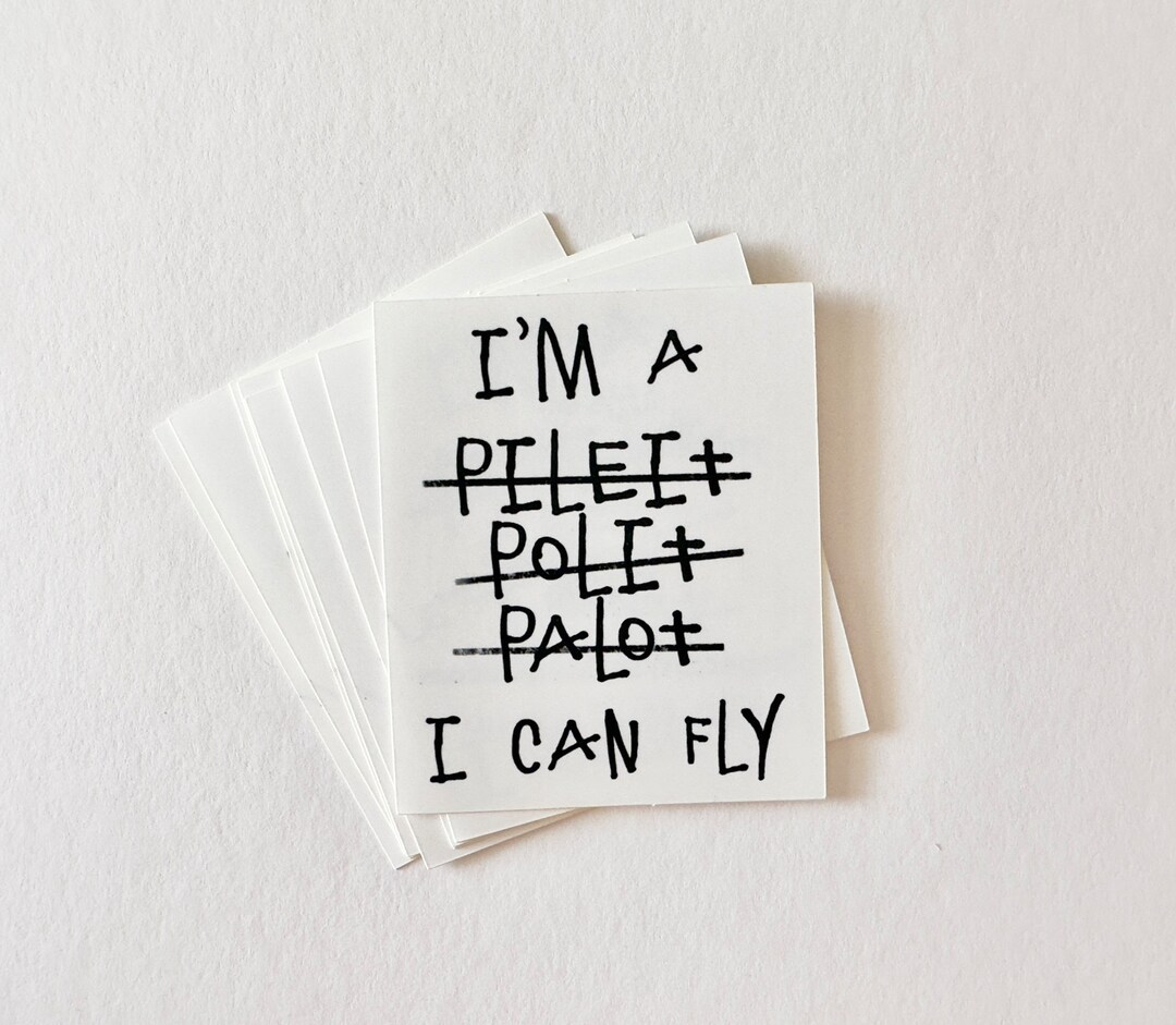 Funny Pilot Vinyl Sticker Pilot Water Bottle Sticker Flying - Etsy