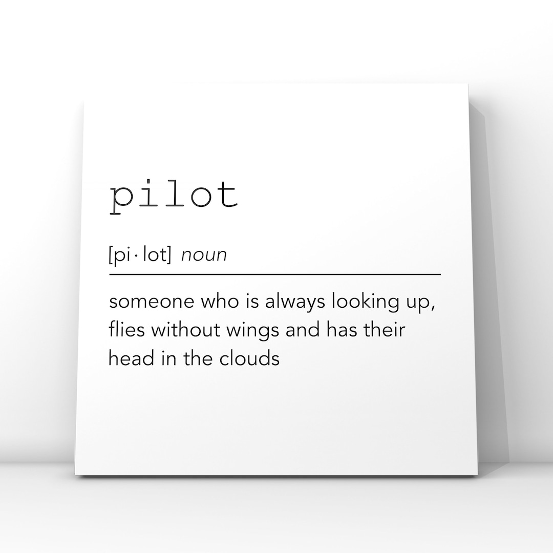 Pilot Definition Canvas, Pilot Office Wall Art, Printable Aviation ...