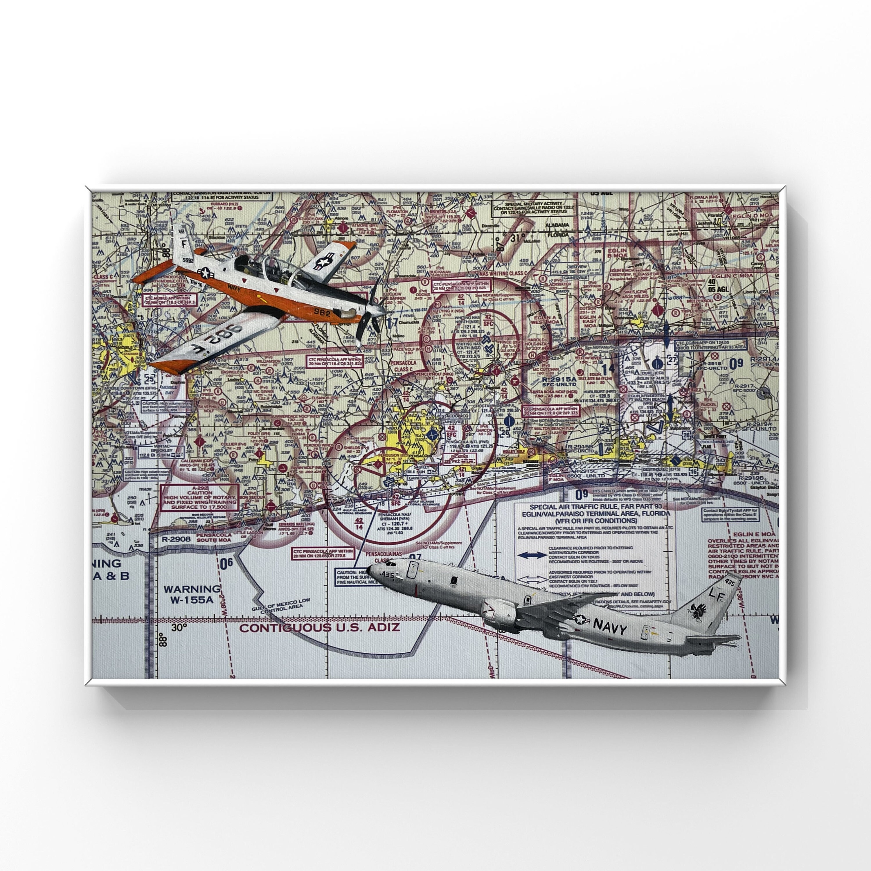 Multi Airplanes Painting Aeronautical Chart Pilot Training - Etsy