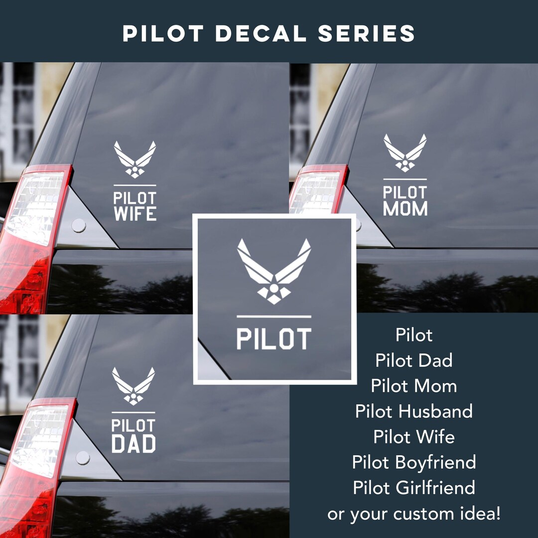Air Force Pilot Car Decal, Usaf Decal, Decal for Pilot Mom, USAF Pilot ...
