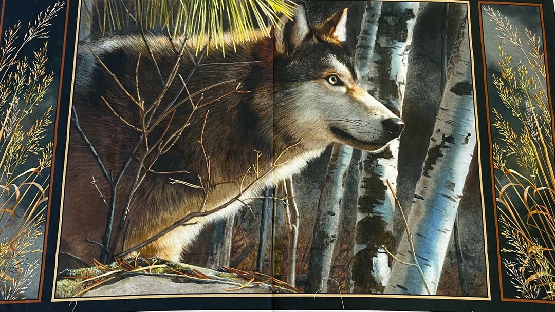 Majestic Wolf Panel by Quilting Treasures - Etsy