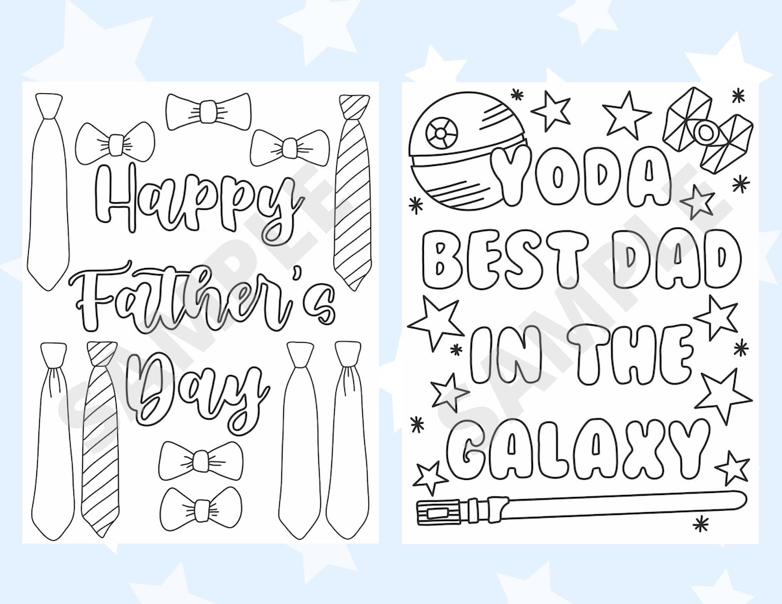 Father's Day Gift Coloring Book Printable Instant PDF Download Father's ...
