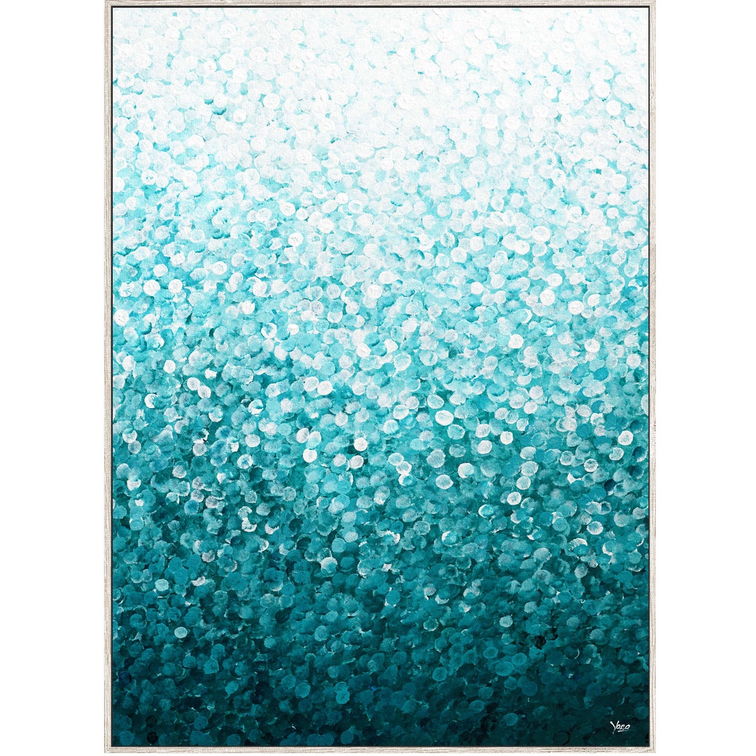 Blue Abstract Dot Painting: Original Acrylic Wall Art - Etsy