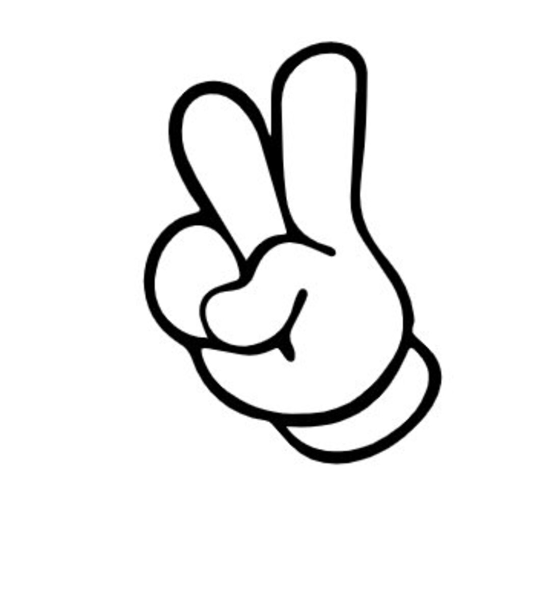 Mickey Glove Peace Sign Svg - Etsy