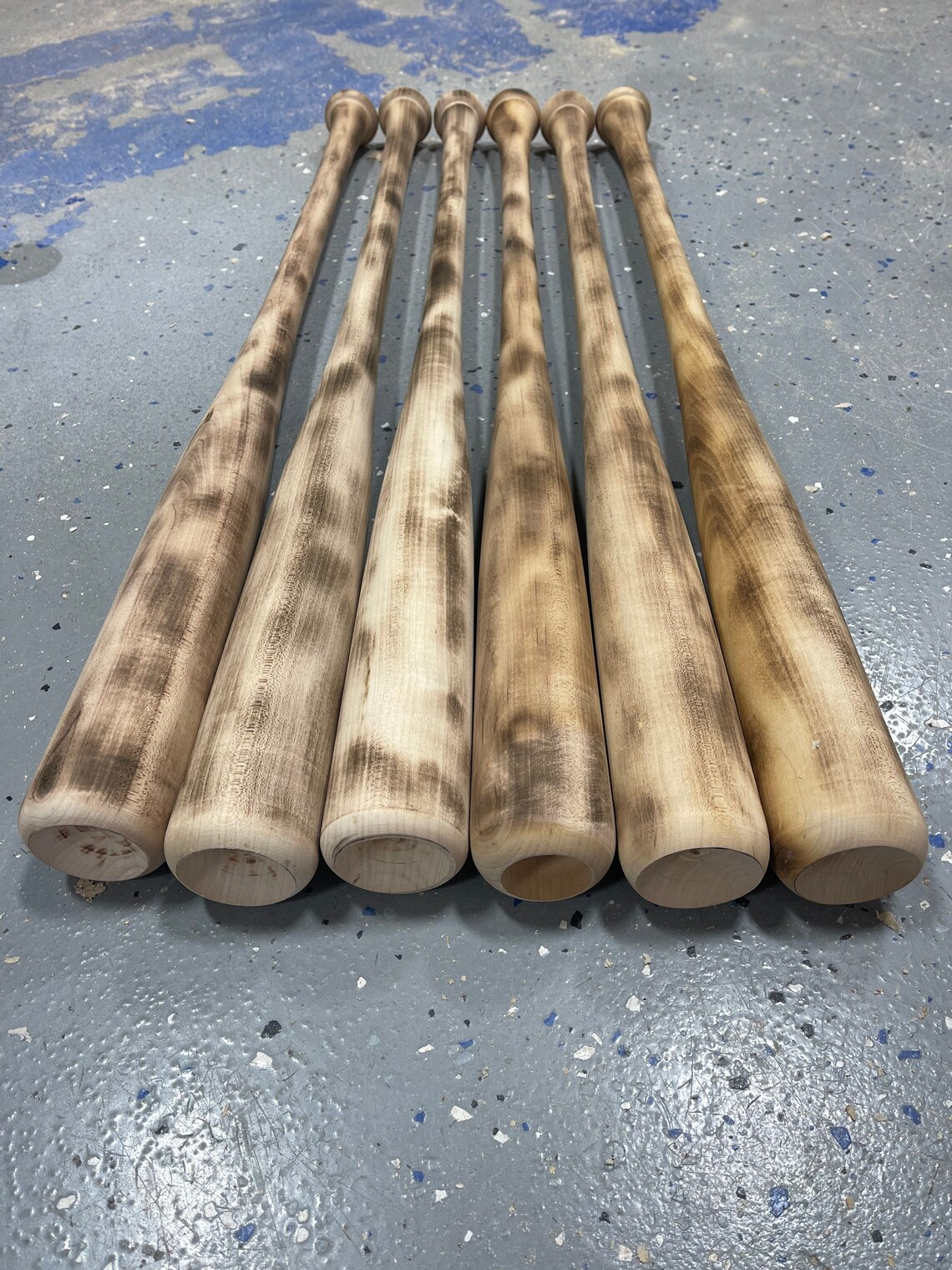 6 Pack-game Ready-blem Flamed Wooden Bats-cupped FREE - Etsy