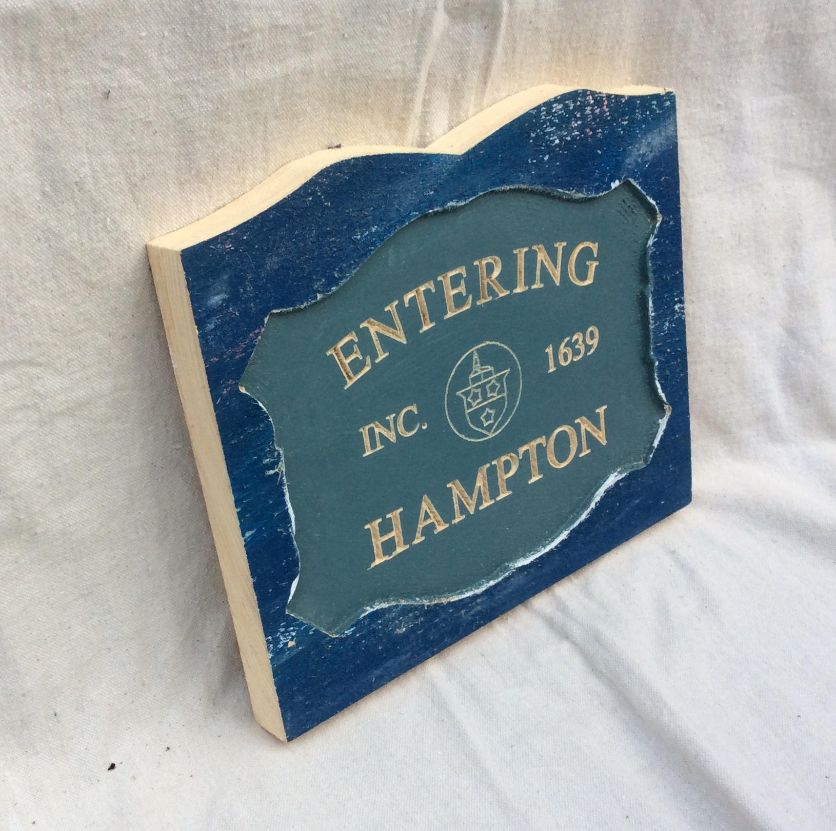 New Hampshire Town Signs, Town Sign, Rustic, Wooden, Hand-painted, Blue ...