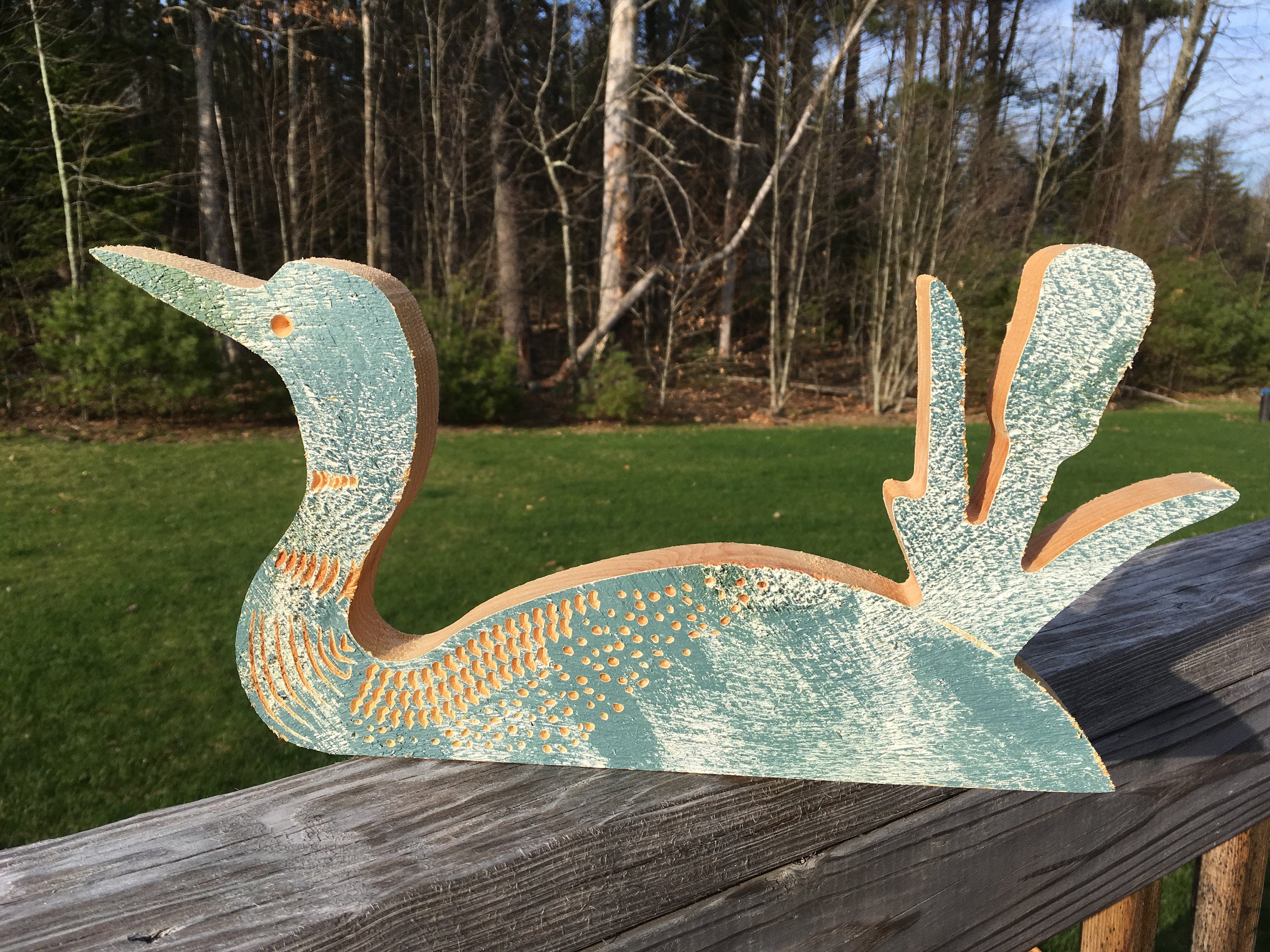 Wood Carved Loon, Carving, Blue, Love, True Love, Wooden Carving ...