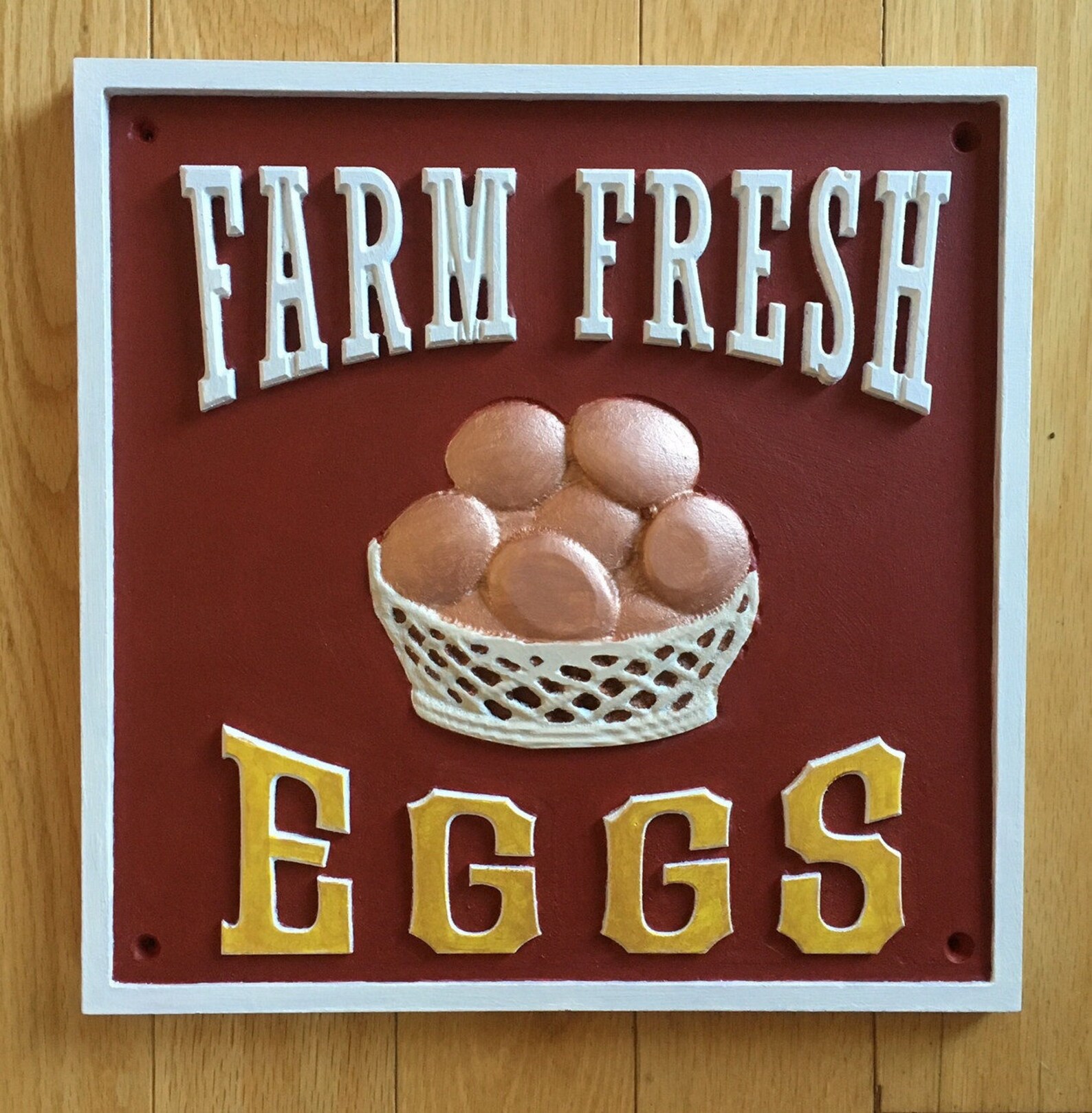 Farm Fresh Egg Sign, 12 X 12 X 1, Egg Sign, Father's Day, Hand Painted ...