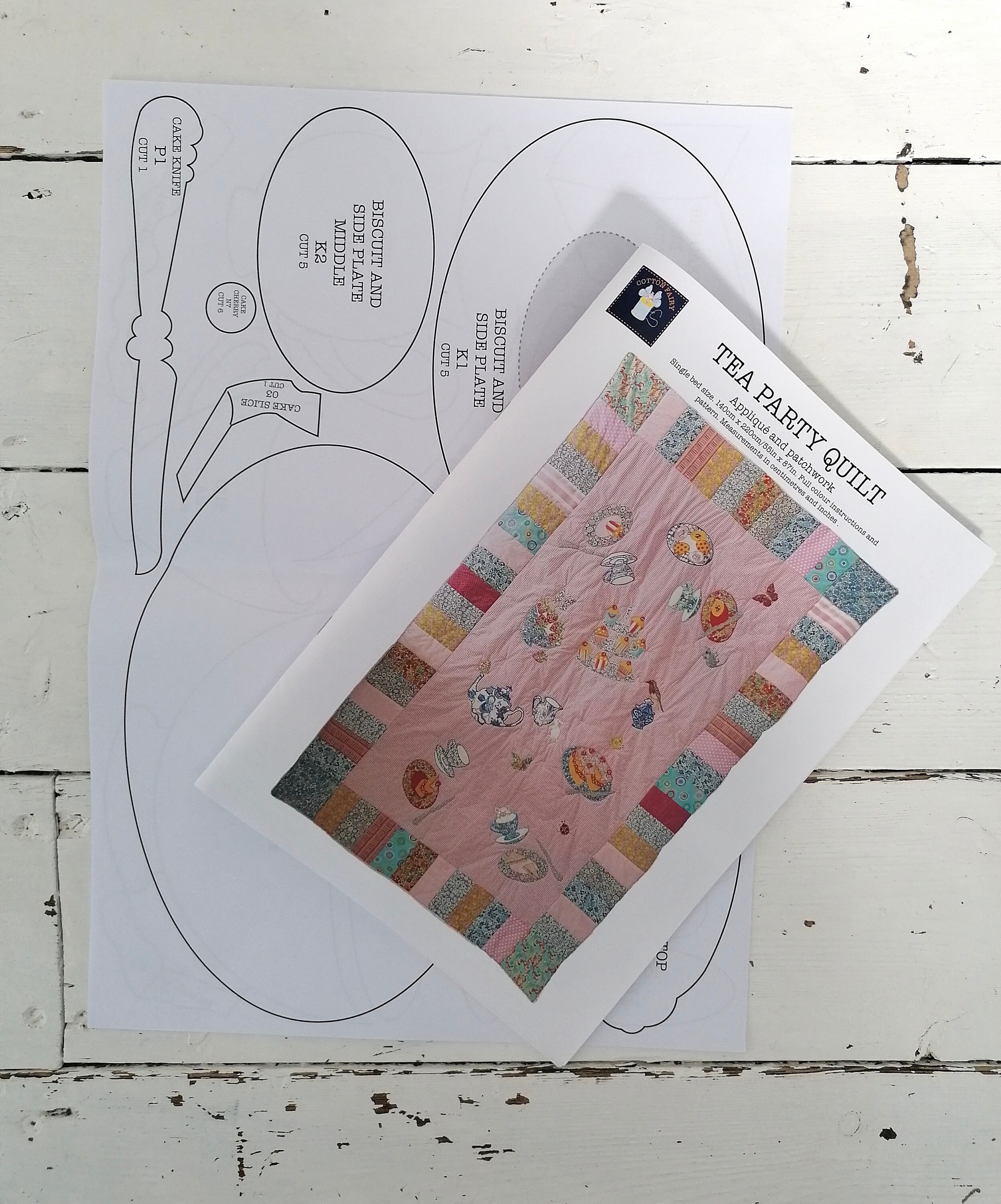 Tea Party Quilt Pattern Appliqué and Patchwork | Etsy