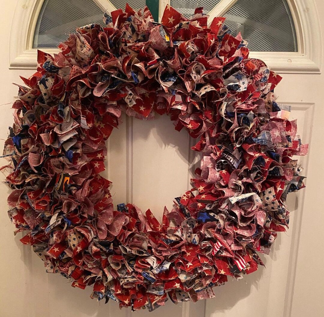 Patriotic Rag Wreath - Etsy